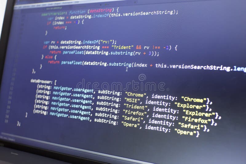 Web Development Javascript Html5 Code Abstract Information Technology Modern Background Stock