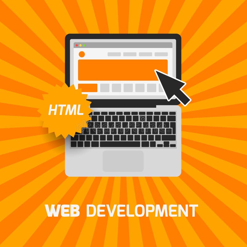 Web Development Laptop Icon. Create Website Stock Vector - Illustration ...