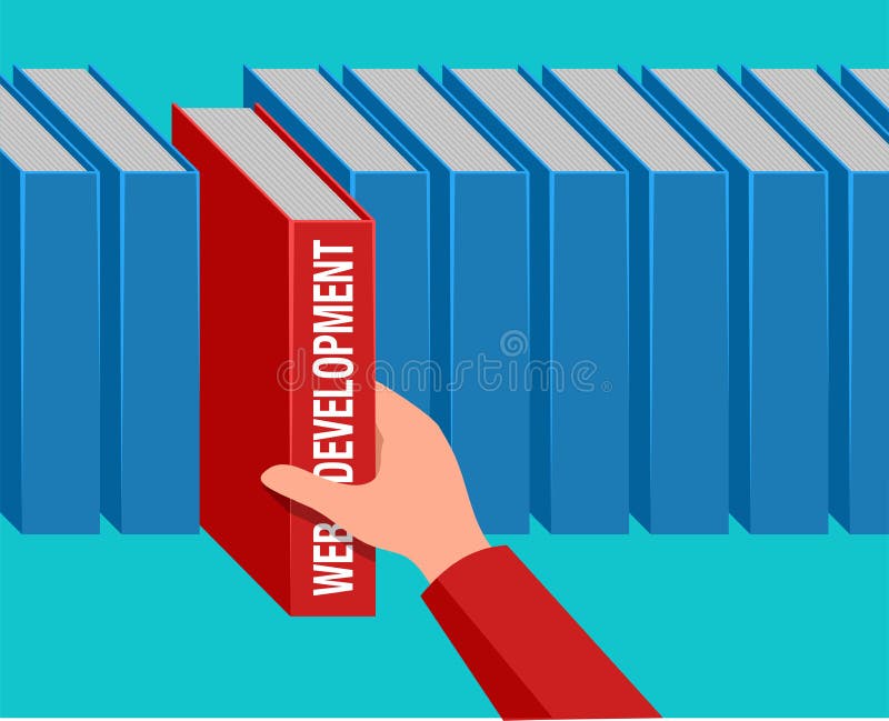 Web Development Learning - Hand Choosing Book Stock Vector ...