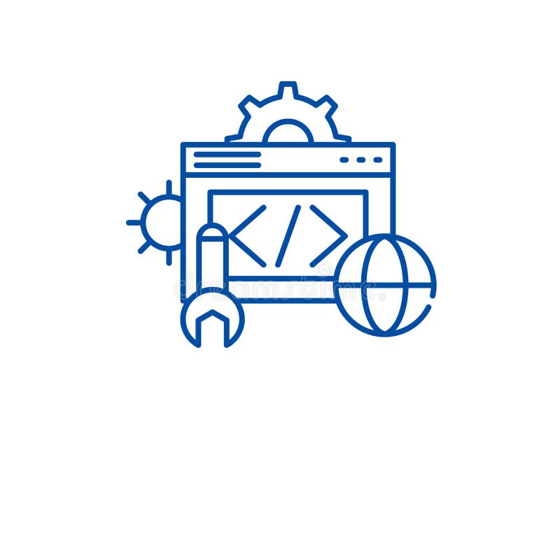 Web Development Line Icon Concept. Web Development Flat Vector Symbol ... Web Development Line Icon Concept. Web Development Flat Vector Symbol ...