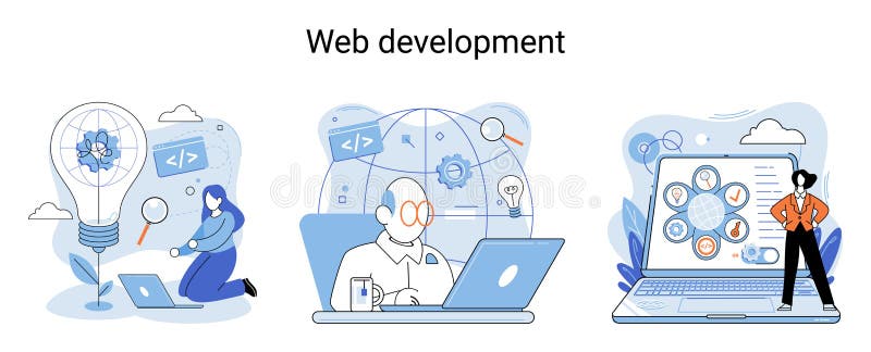 Web Development Coding And Programming Creation Digital Software Mobile Desktop Platforms