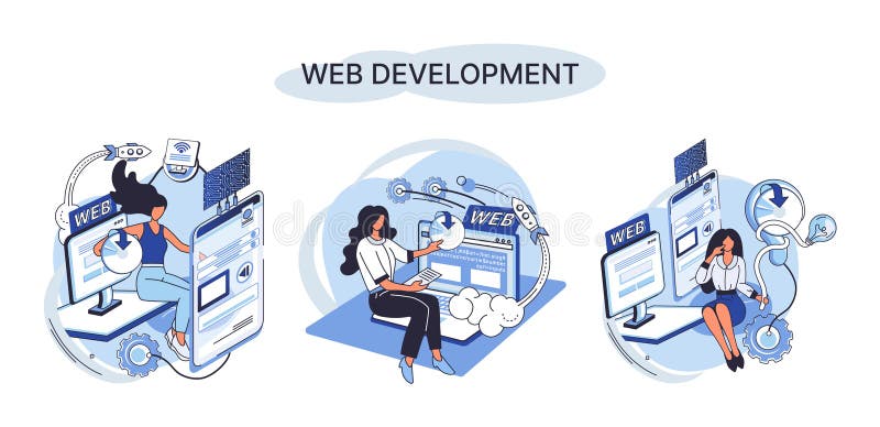 Web Development Coding And Programming Creation Digital Software Mobile Desktop Platforms