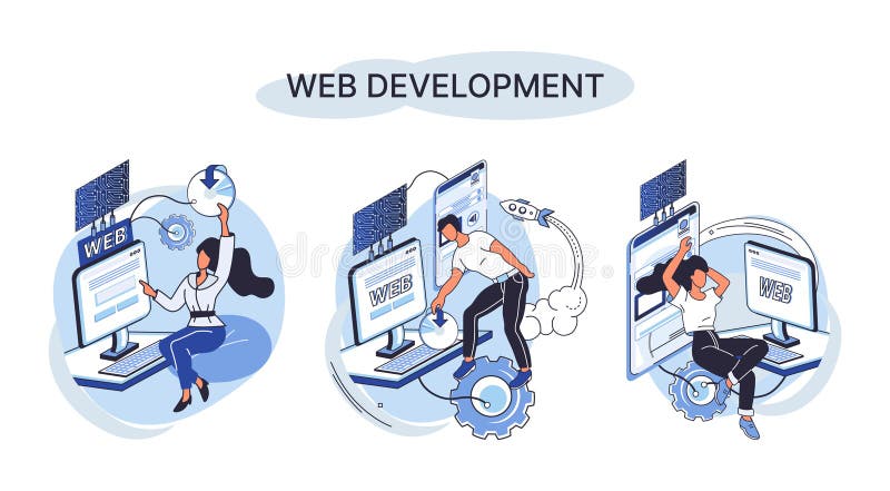 Web Development Coding And Programming Creation Digital Software Mobile Desktop Platforms