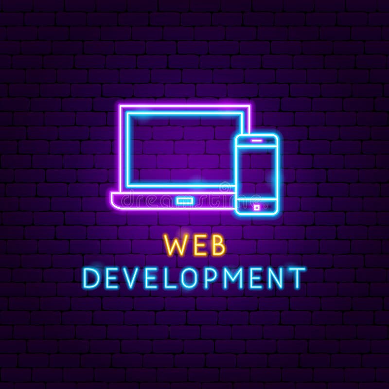 Web Development Neon Concept Stock Vector - Illustration of electric ...