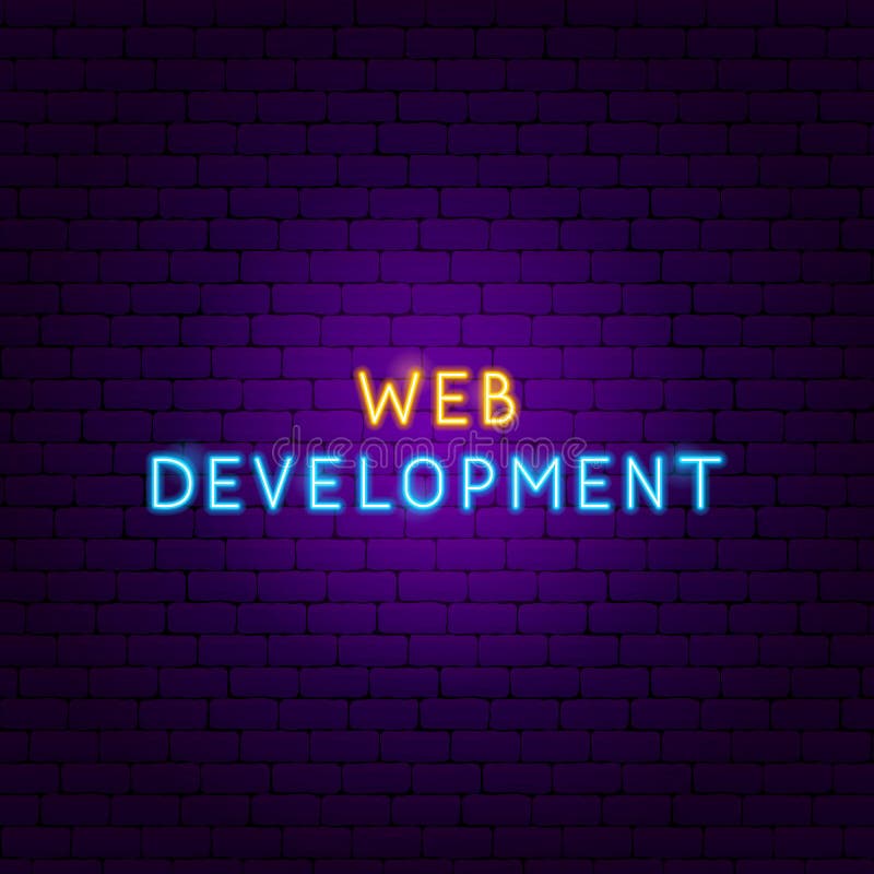 Web Development Neon Concept Stock Vector - Illustration of electric ...