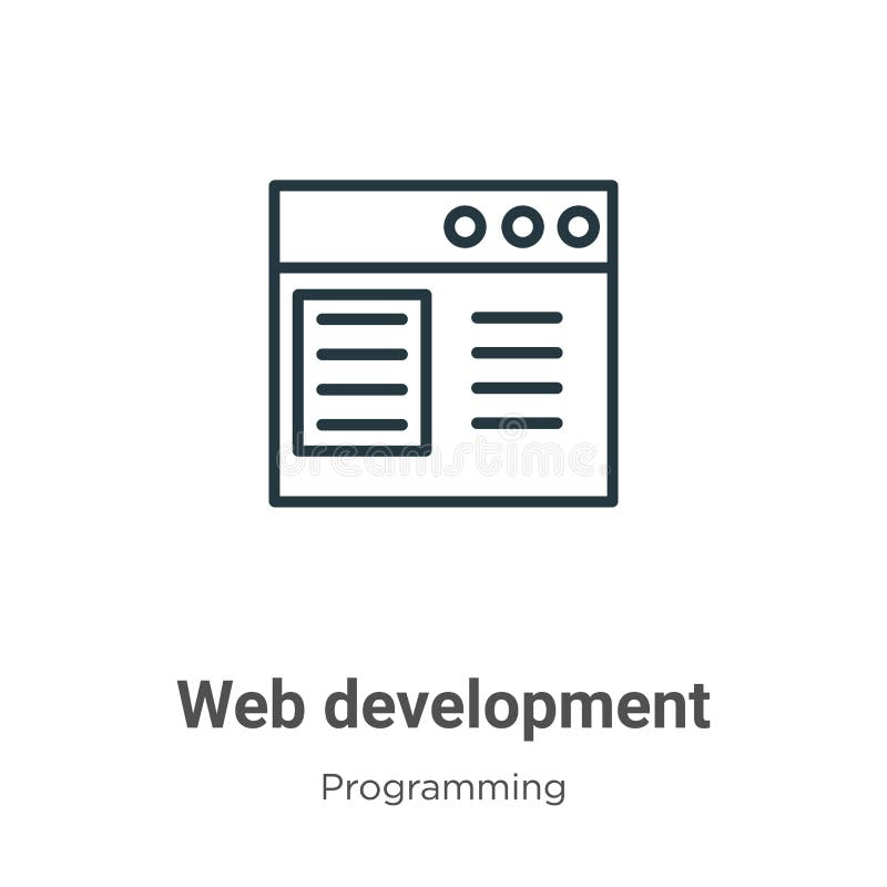 Web Development Outline Vector Icon. Thin Line Black Web Development ...