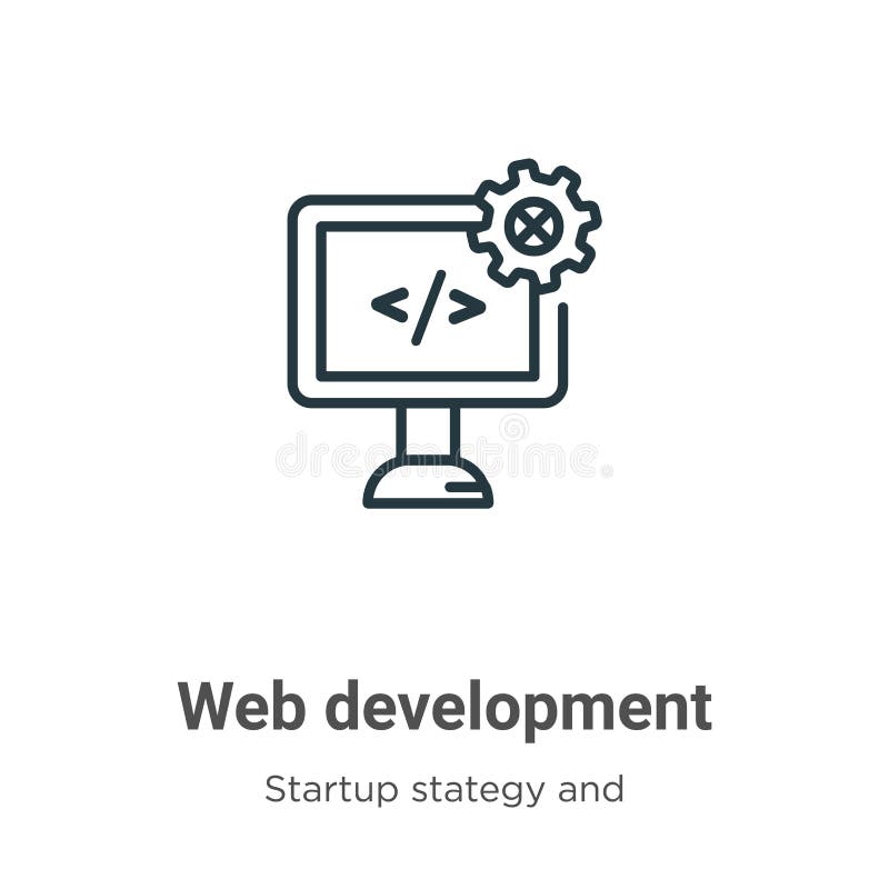 Web Development Outline Vector Icon. Thin Line Black Web Development ...
