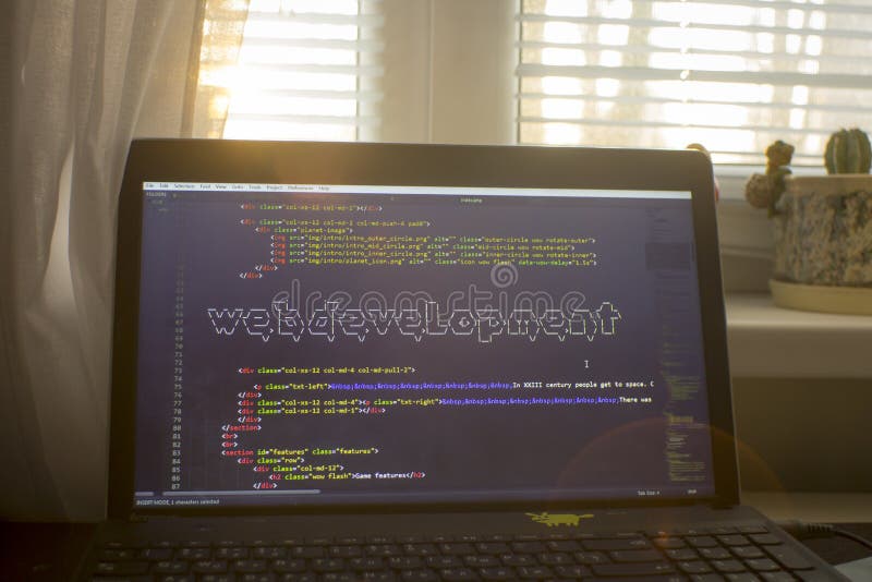 Web Development Phrase ASCII Art Inside HTML Code. Web Developer ...