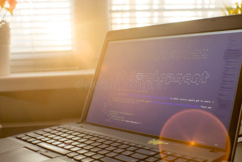 Web Development Phrase Ascii Art Inside Real Html Code Stock Image Image Of Design Glowing