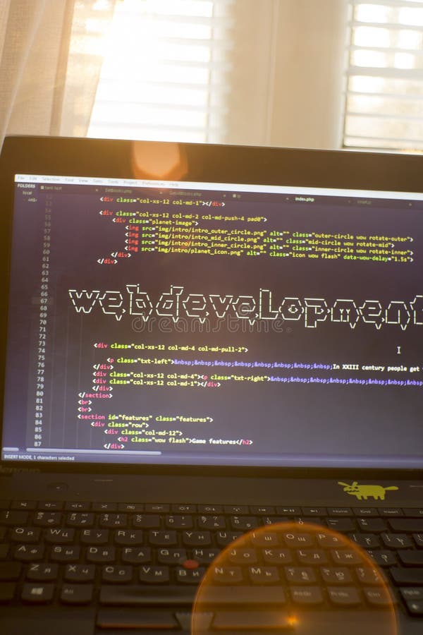 Web Development Phrase ASCII Art Inside Real HTML Code Stock Photo - Image of display ...