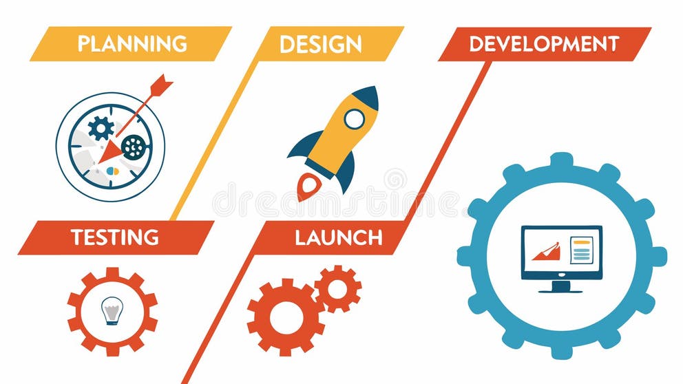 Web Development Process Infographic Planning Design and Launch Guide ...