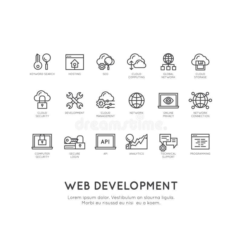 Api Application Programming Interface With Laptop Stock Illustration Illustration Of Design