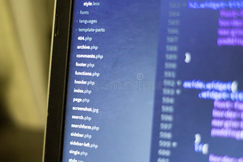 Web Development Project File System Php Scripts Dashboard Stock Image Image Of Code Html5
