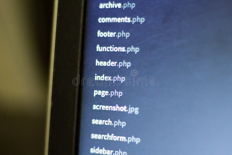Web Development Project File System Php Scripts Dashboard Stock Image Image Of Programming