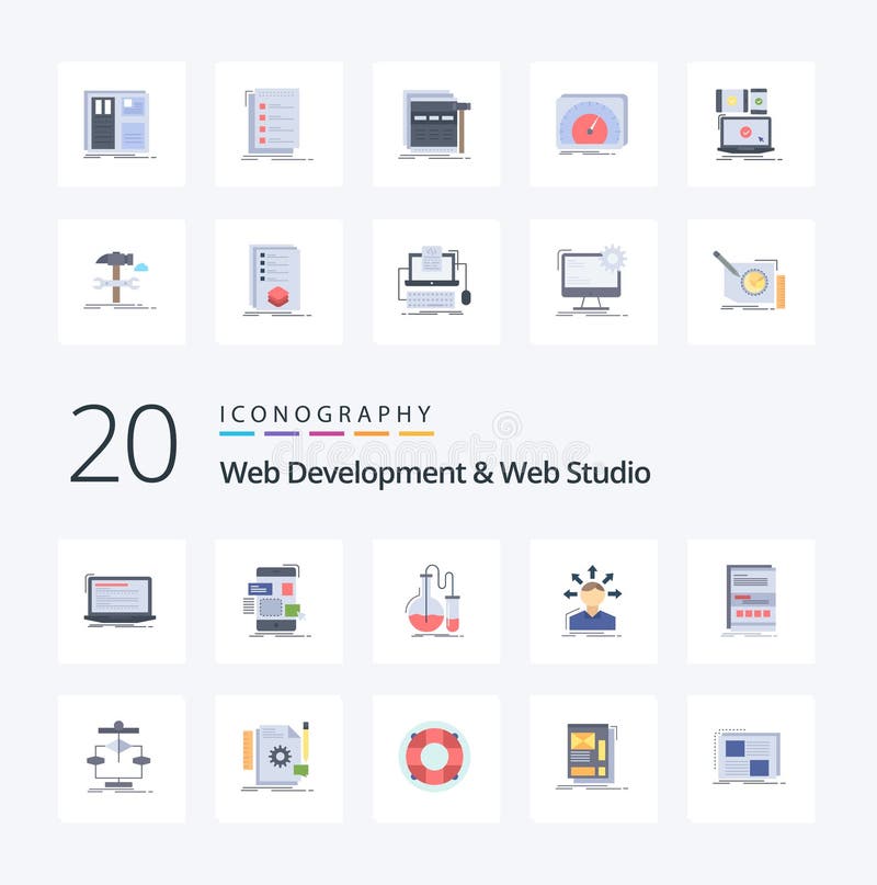 20 Web Development and Web Studio Flat Color Icon Pack Like Options ...
