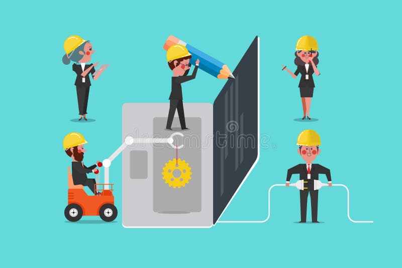 Web Development Team Building, Concept Design Cartoon Character Stock ...