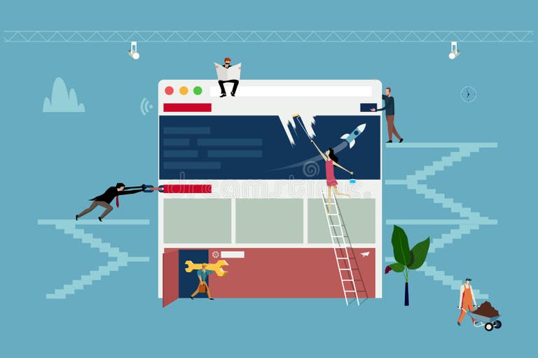 Web Development Team stock vector. Illustration of software - 185329557