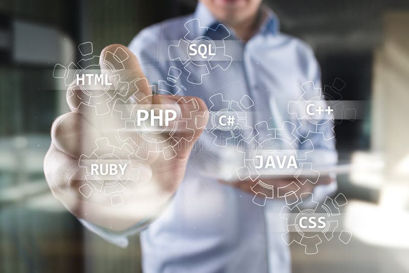 Web Development Tools Concept on Virtual Screen. Programming Language ... Web Development Tools Concept on Virtual Screen. Programming Language ...