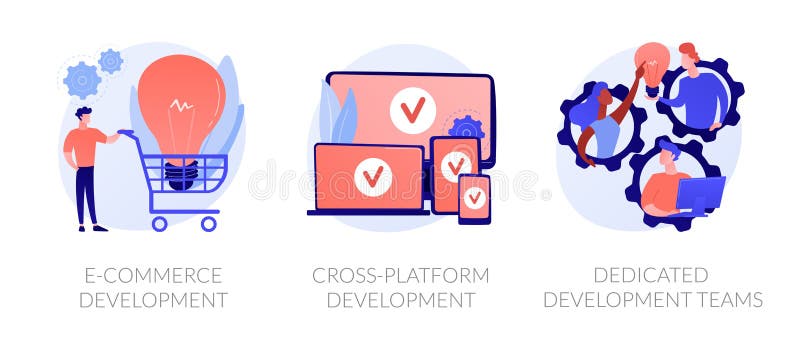 Web Development Vector Concept Metaphors Stock Vector - Illustration of banner, cross: 169032155