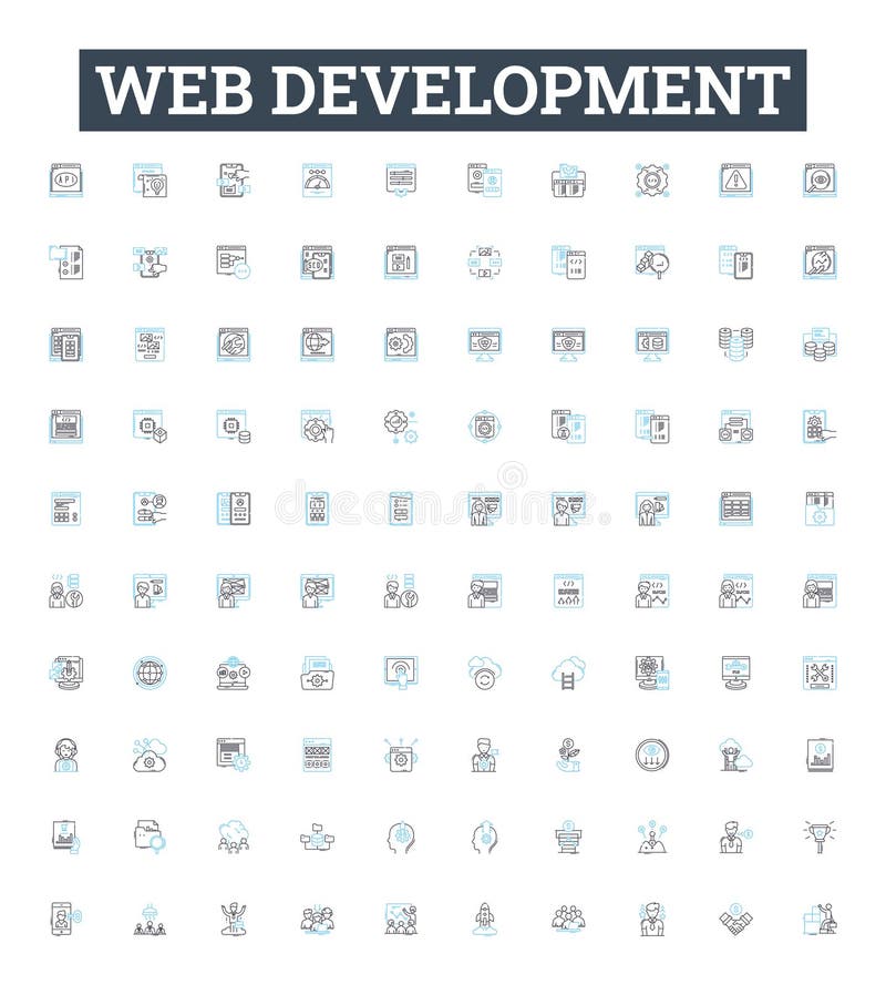 Web Development Vector Line Icons Set Web Development Html Css Javascript Ajax Php