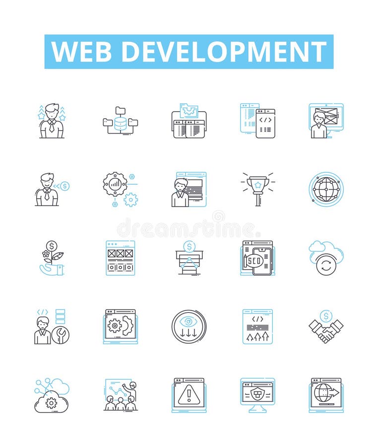 Web Development Vector Line Icons Set Web Development Html Css Javascript Ajax Php