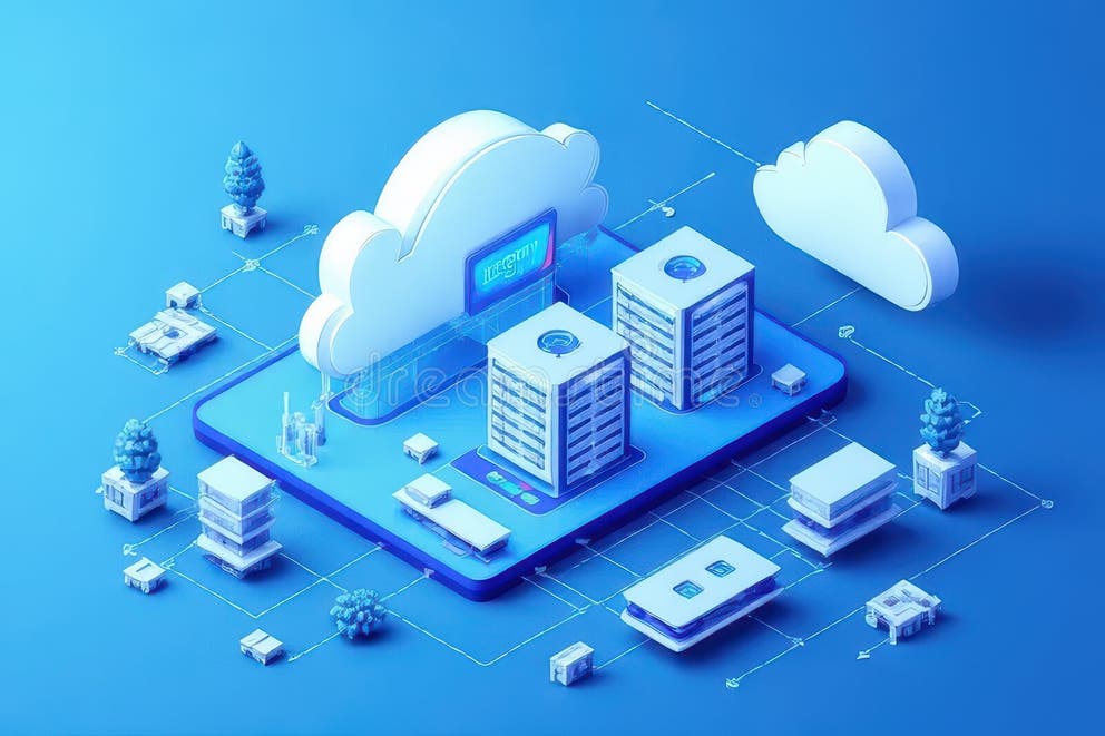 Web Development Virtual Server Platform Stock Illustration ...