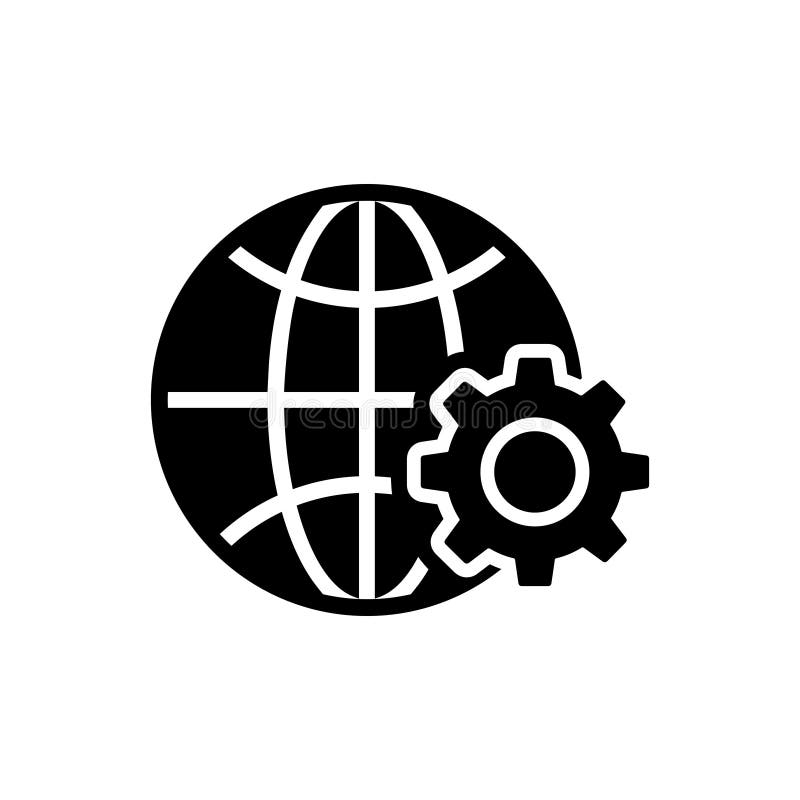 Black Solid Icon for Web Development, Service and Setting Stock ...