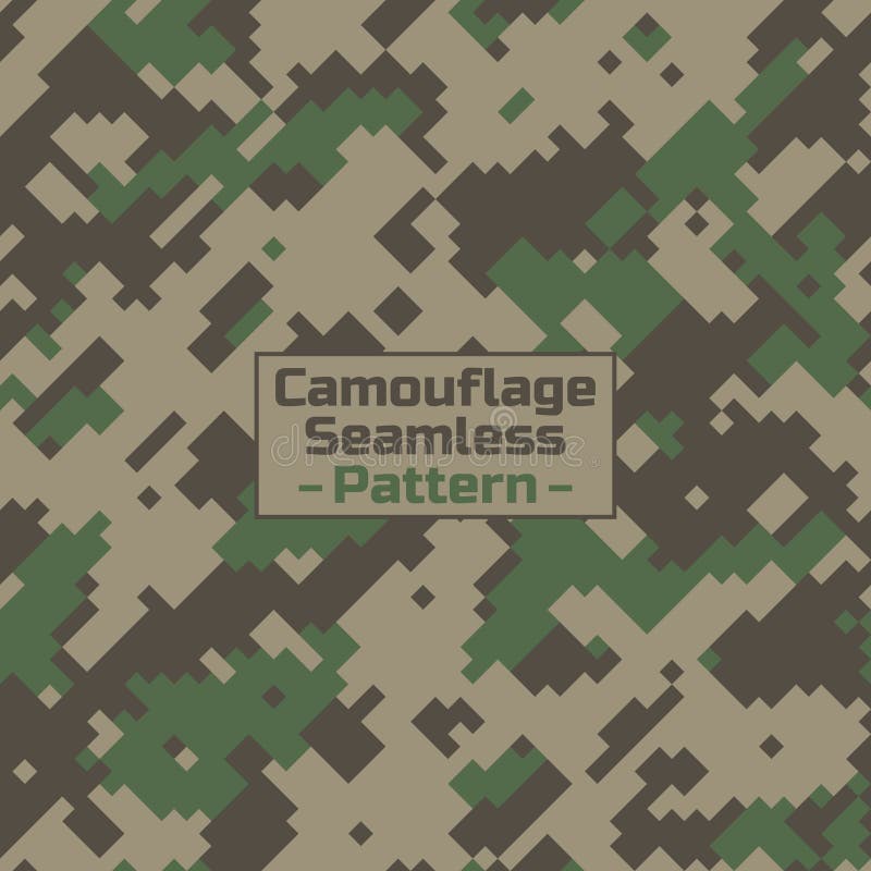 Military and Army Pixel Camouflage Seamless Pattern Stock Vector ...