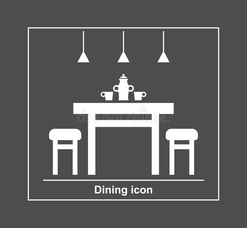 Dining Set Icon on White Background. Simple Element Illustration from ...