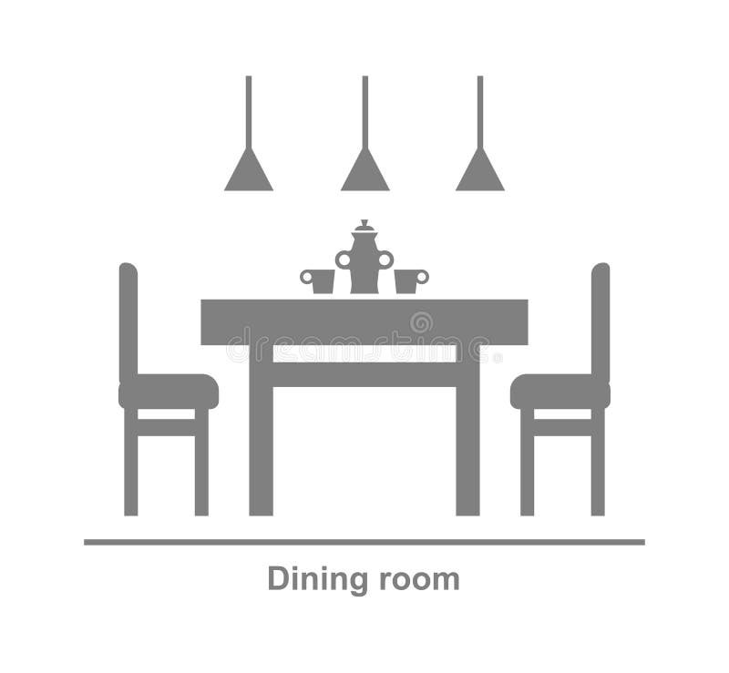 Dining Set Icon on White Background. Simple Element Illustration from ...
