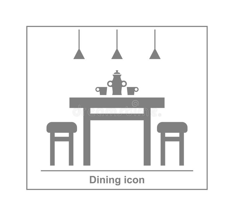 Dining Set Icon on White Background. Simple Element Illustration from ...