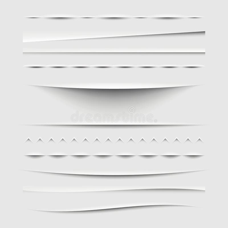 Web Dividers and Shadows Template - Design Elements Set Stock Vector ...