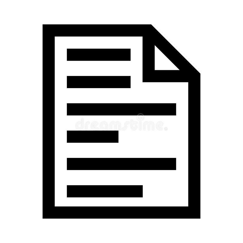 Document Thin Line Vector Icon Stock Vector - Illustration of pack ...