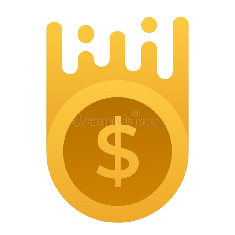 Dollar Coin Money Fall Drop Down Rate Decrease Price Payment Value Finance Rising Business ...