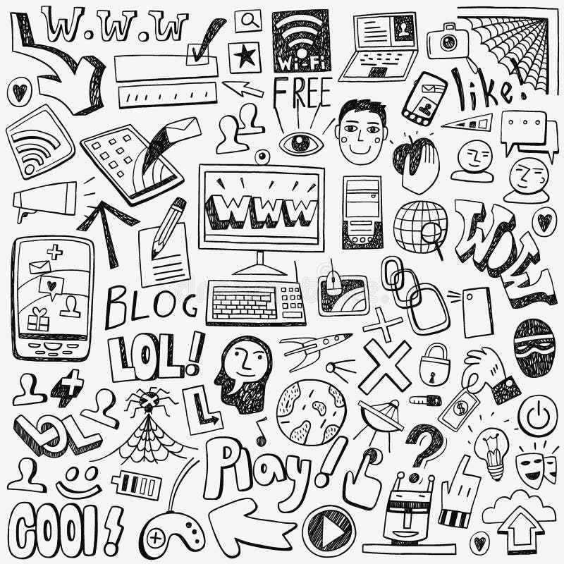 Web doodles set stock vector. Illustration of notebook - 64533866