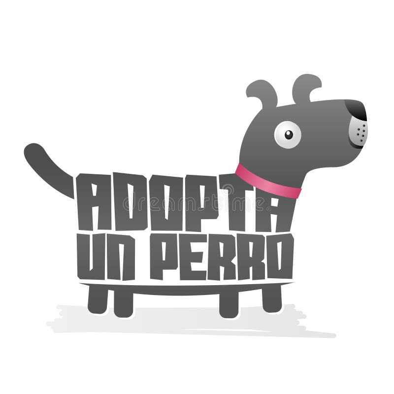 Adopta Un Perro, Adopt a Dog, Vector Icon with Dog Shape, Adoption ...