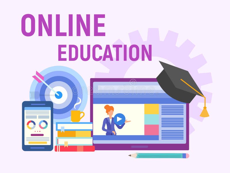 Web Education, Online Training Stock Vector - Illustration of recording ...