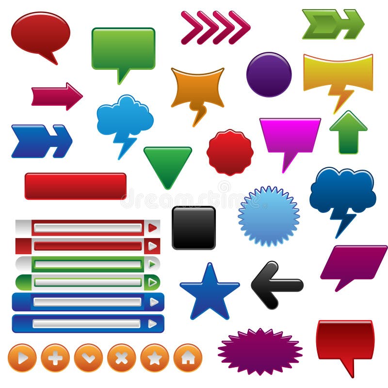 Web Collection - Blue & Orange Stock Vector - Illustration of clip ...