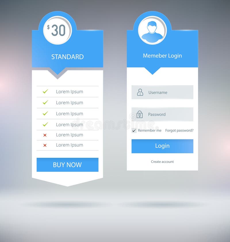 UI Template. Web Elements. UX Stock Vector - Illustration of concepts ...