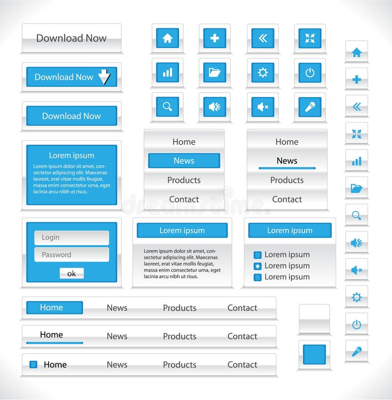 Web elements pack stock vector. Illustration of page - 18783205