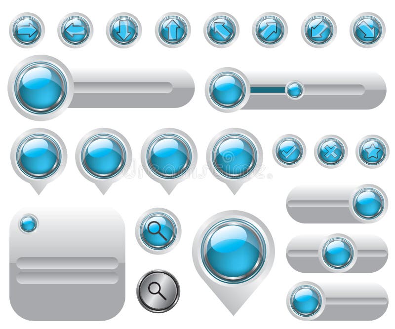 Web elements set buttons stock vector. Illustration of design - 33933772