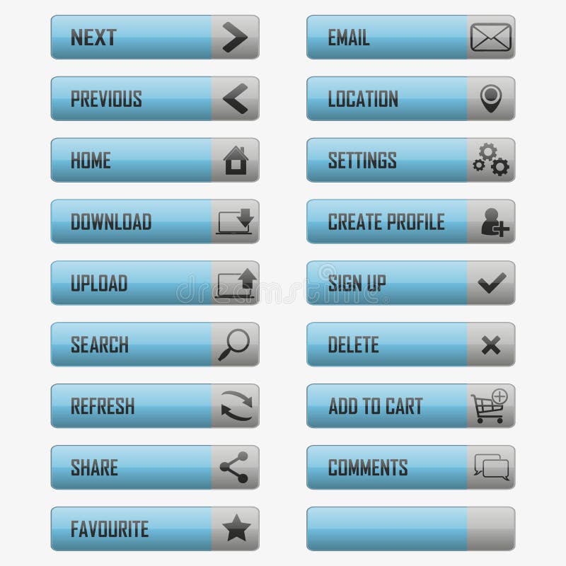 Web Elements Vector Button Set Stock Vector - Illustration of design, clean: 72393926