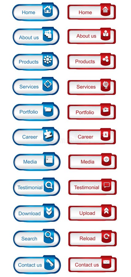 Web Elements Vector Button Set with Names Text Stock Vector ...