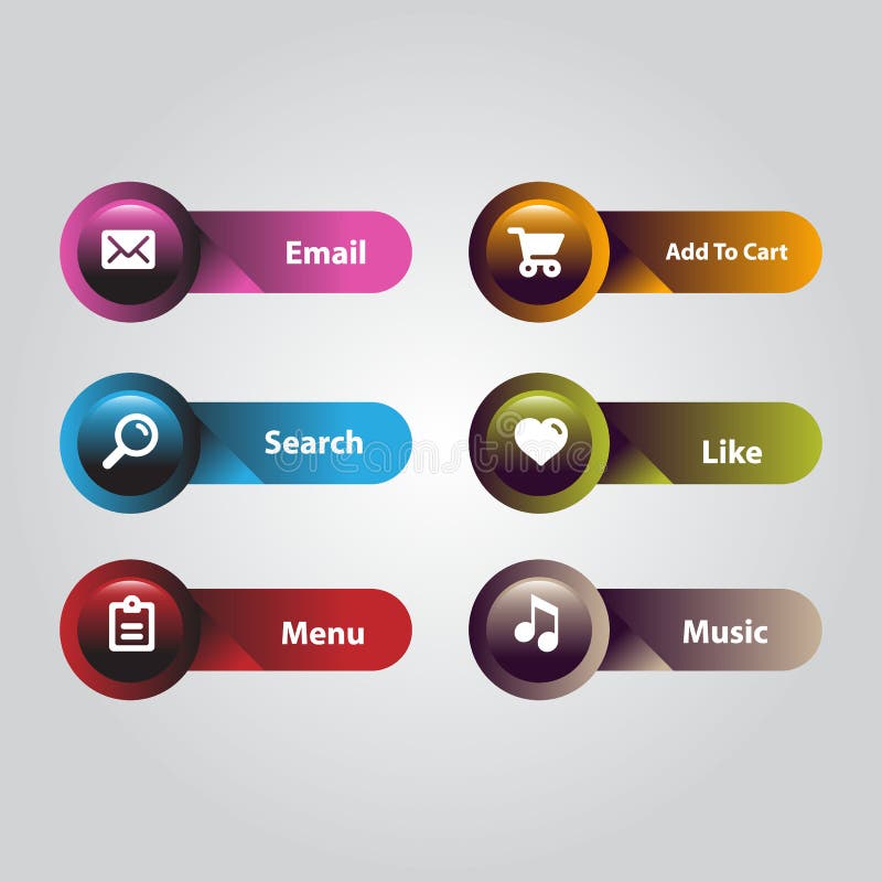 Web Elements Vector Button Set Stock Vector - Illustration of internet, interface: 168799784