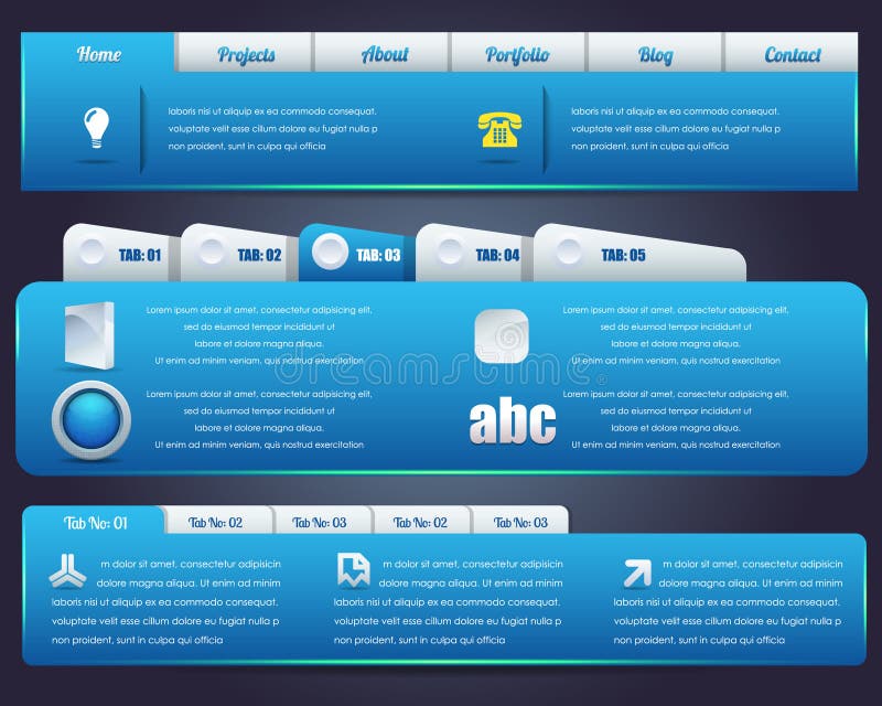 Large Set of Web Panels, Buttons for Your Ideas. Stock Vector ...