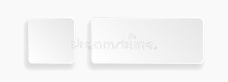 Buttons 3D White Isolated Set of Round, Square and Triangular or ...