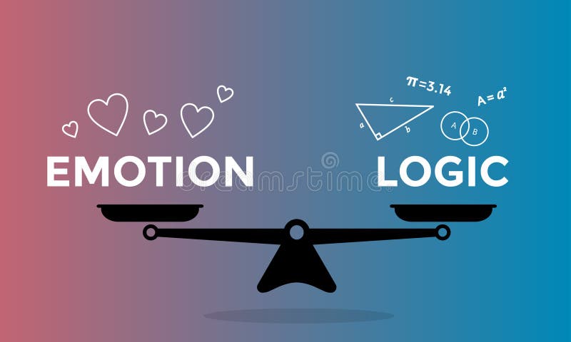 Emotion versus logic stock vector. Illustration of human - 362695519
