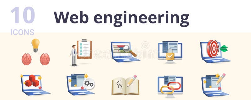 Web Engineering Set. Creative Icons: Brainstorm Idea, Client ...