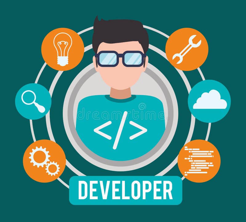 Web-Entwickler-Design vektor abbildung. Illustration von zeichen - 62575650