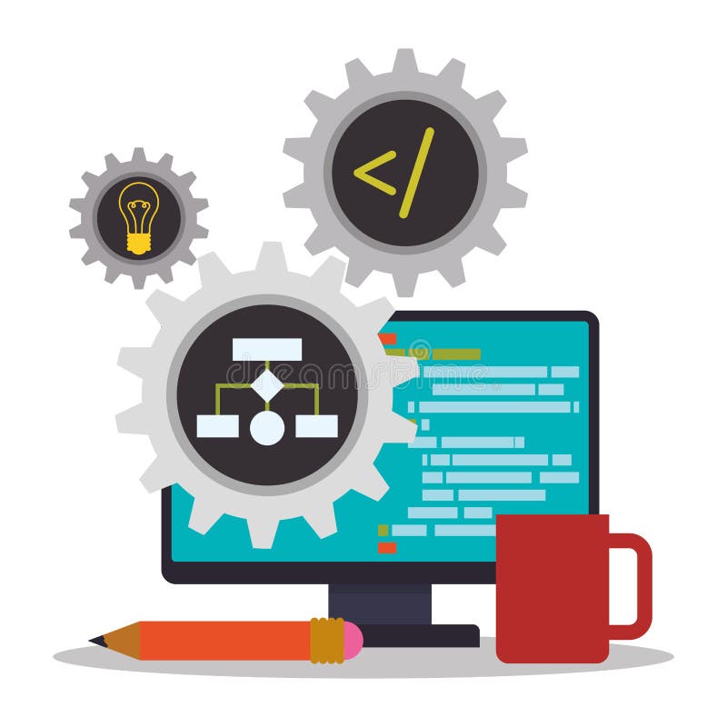 Web-Entwickler-Design vektor abbildung. Illustration von zeichen - 62575650